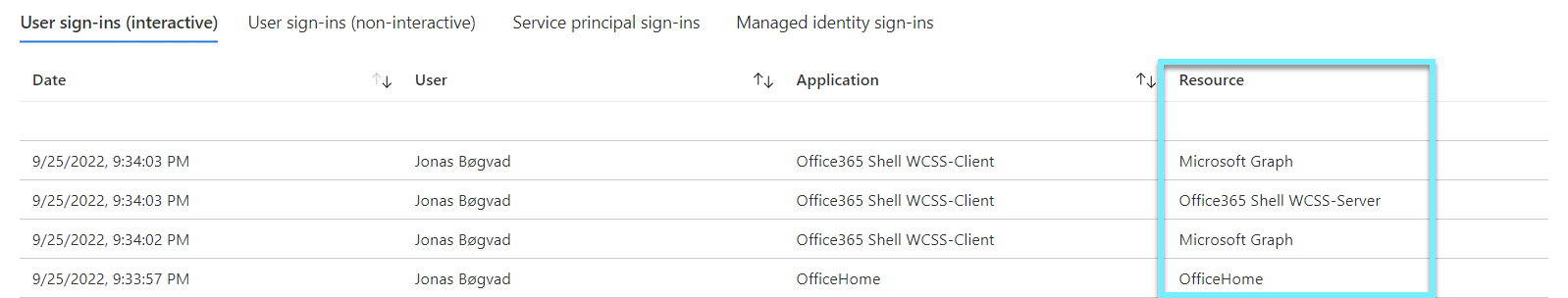 Examine the Sign-in logs