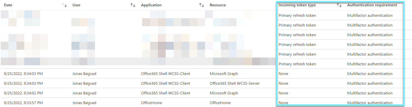 Examine the Sign-in logs