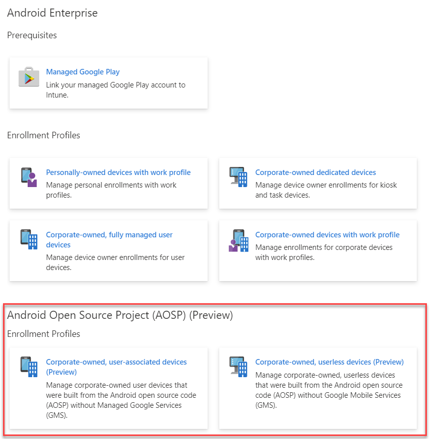 What is Android (AOSP) with Intune?